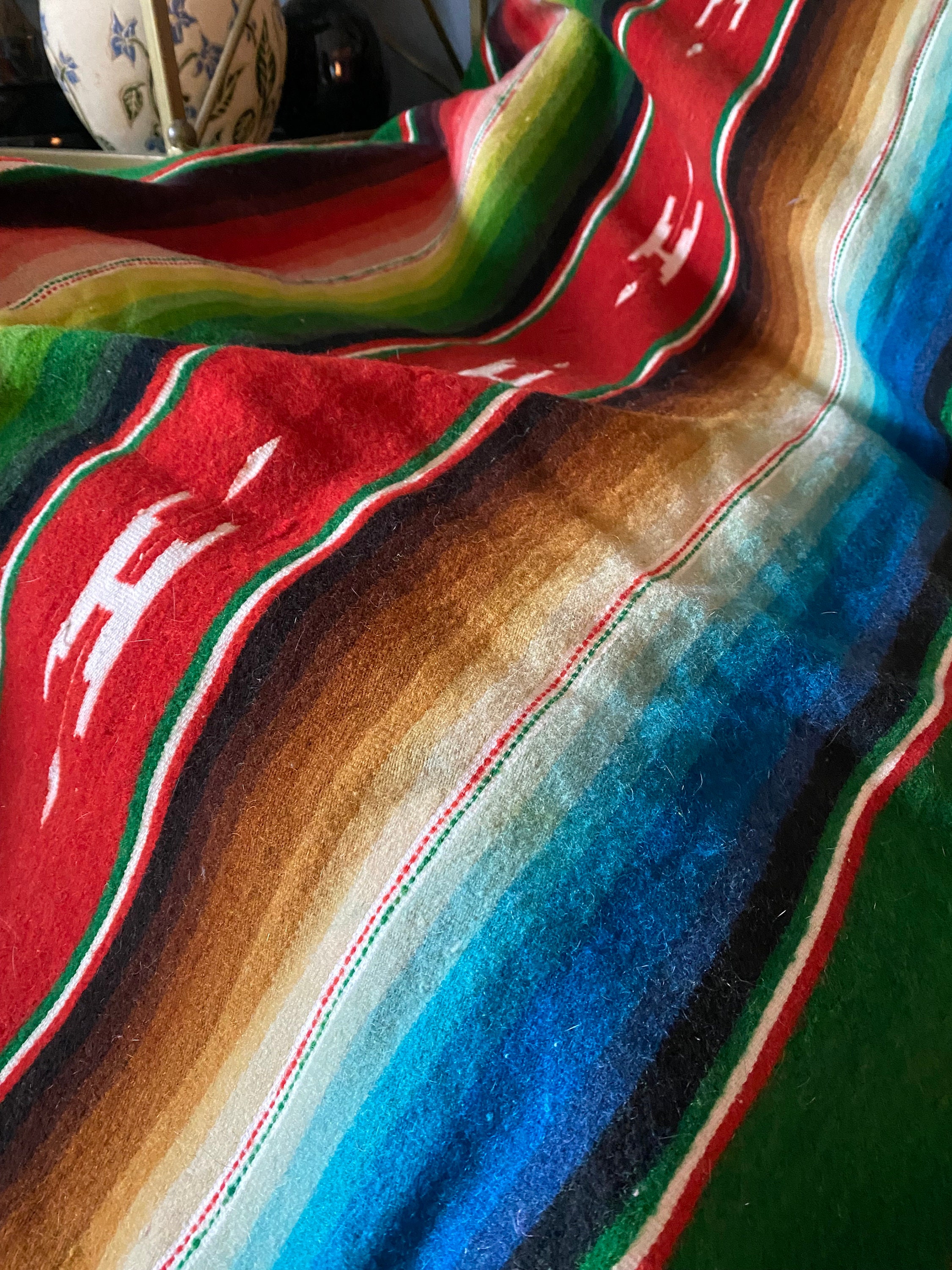 Vintage Saltillo Serape Mexican Blanket - Etsy