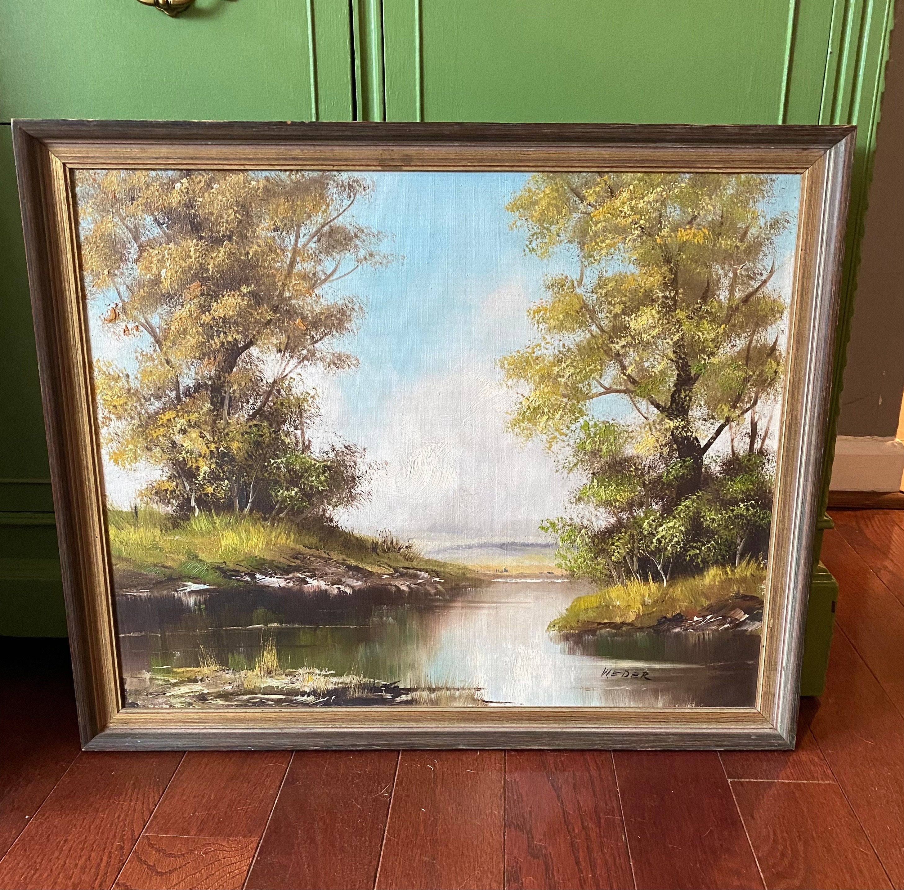 Vintage Landscape Painting by Wilhelm Eder - Etsy