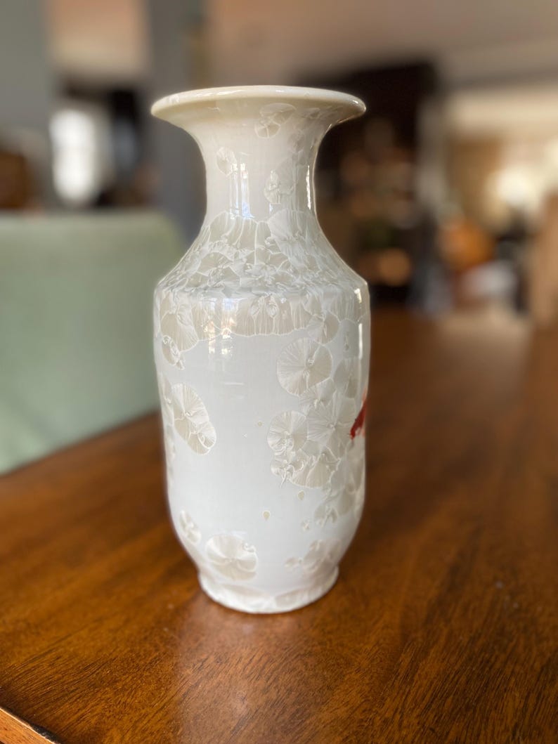 Hand-painted Porcelain Crystalline Vase - Etsy