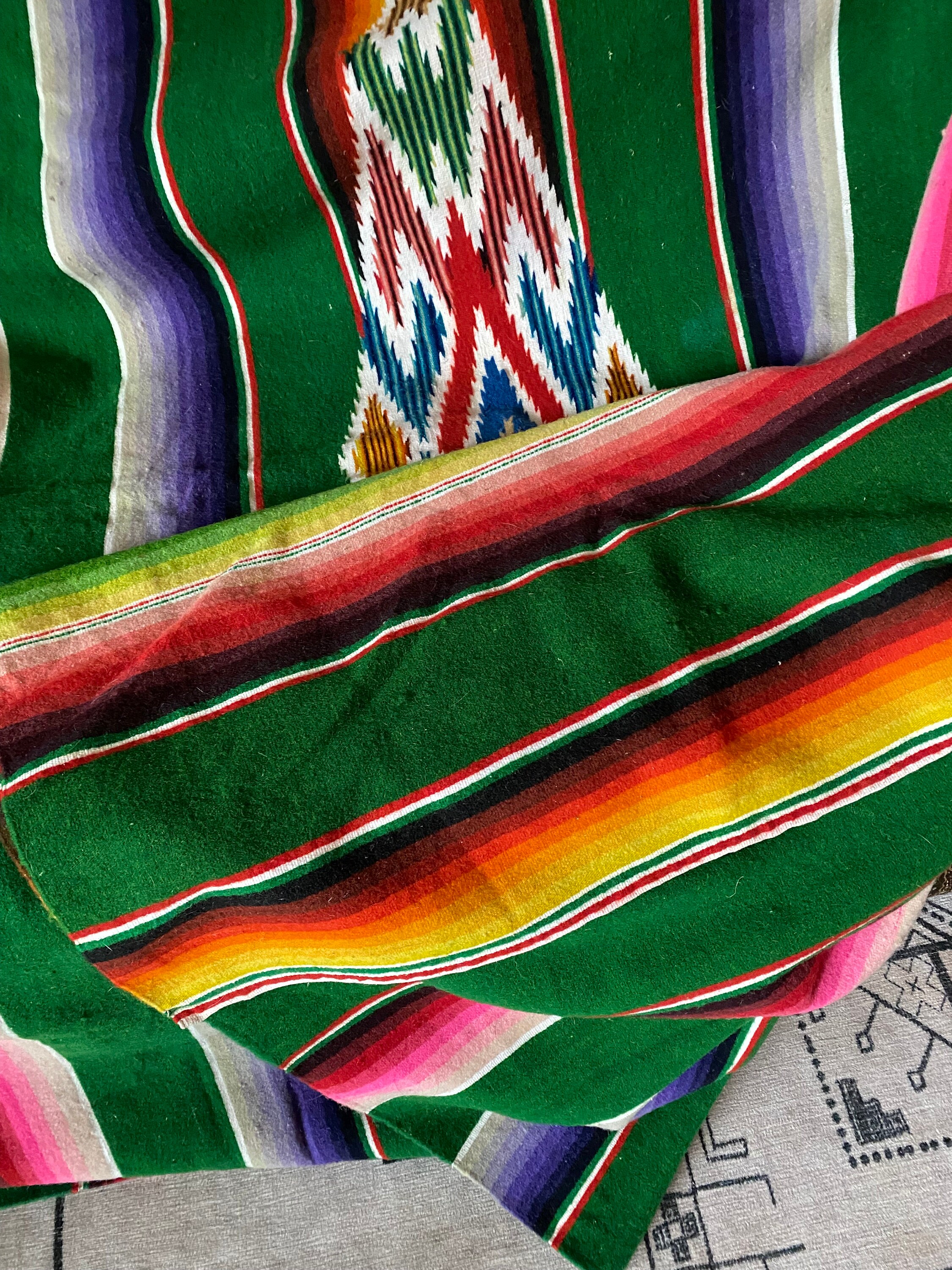 Vintage Saltillo Serape Mexican Blanket - Etsy