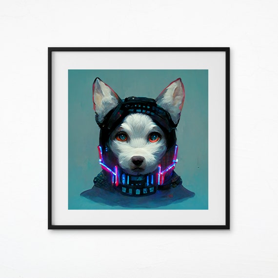 Cyberpunk Husky Art Husky Poster Cyberpunk Print Dogs - Etsy