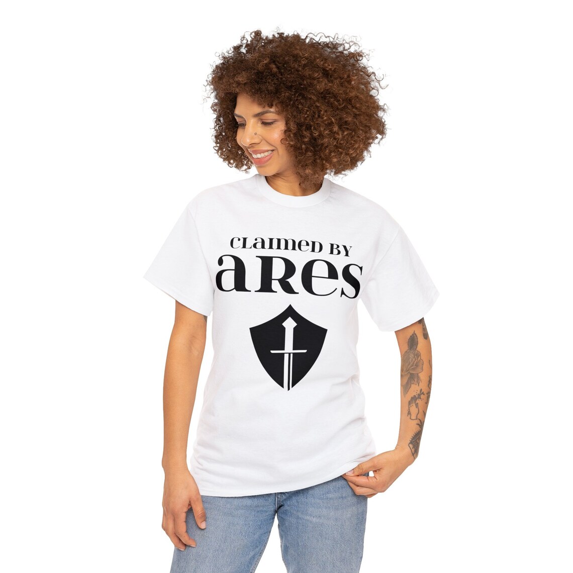 Claimed by Ares Shield and Spear Logo Percy Jackson Demigods Half Blood ...