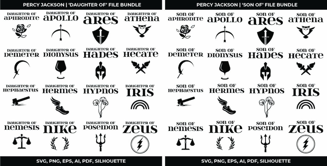 Percy Jackson Svg Png Ai Son of Poseidon, Daughter of Athena, Etc. File ...