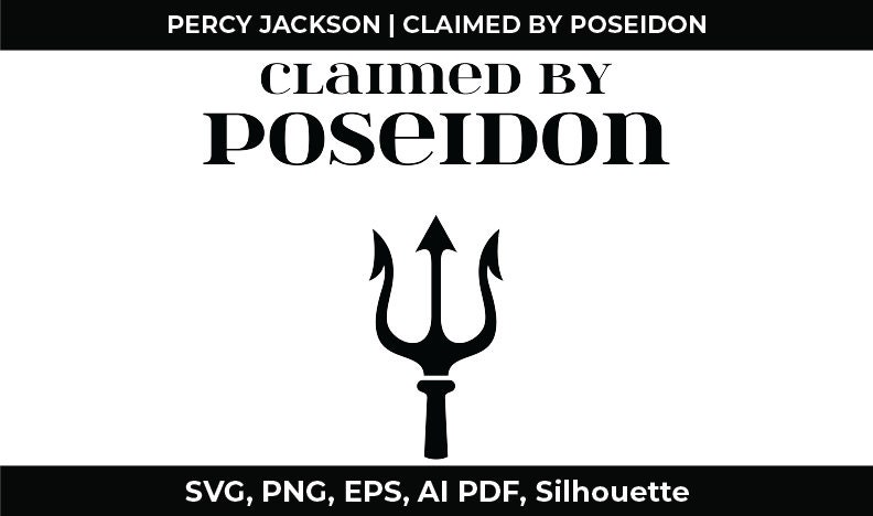 Claimed by Poseidon Trident Logo Percy Jackson Demigods Claiming Svg ...