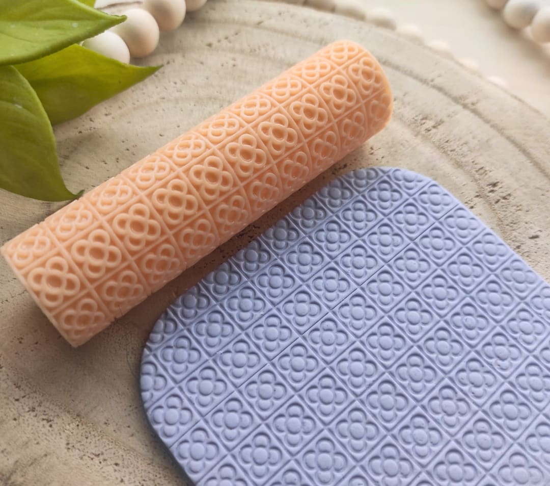 Flower Tile Texture Roller for Polymer Clay, Clay Tools, Diy Earrings ...