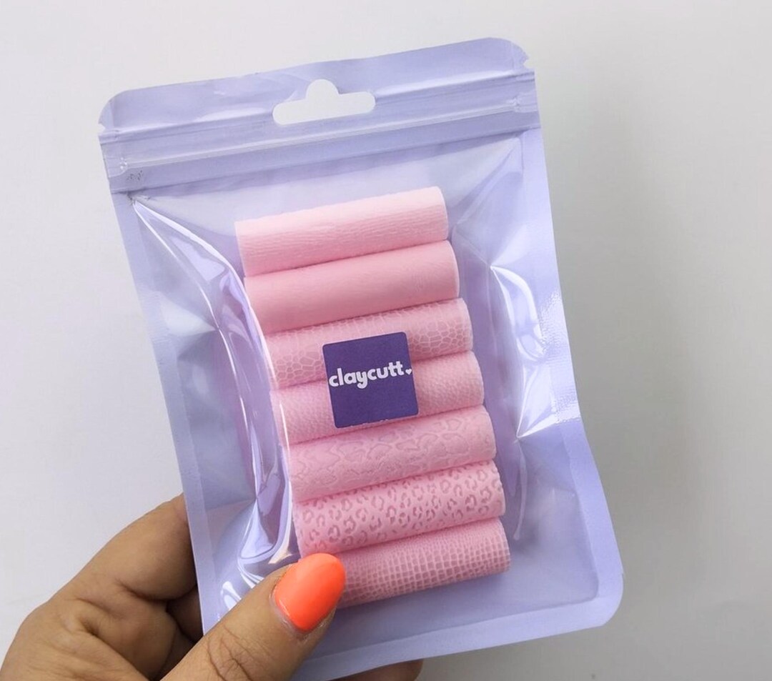 7-piece Mini Leather Texture Rollers for Polymer Clay – Fur, Leopard ...