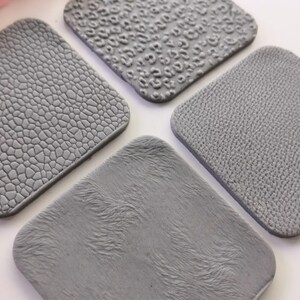 4-piece Set Mini Texture Rollers Set for Polymer Clay: Fur, Leopard ...