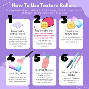 4-piece Set Mini Texture Rollers Set for Polymer Clay: Fur, Leopard ...