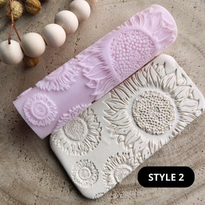 Sunflower Texture Roller for Polymer Clay – Floral Craft Tool for ...