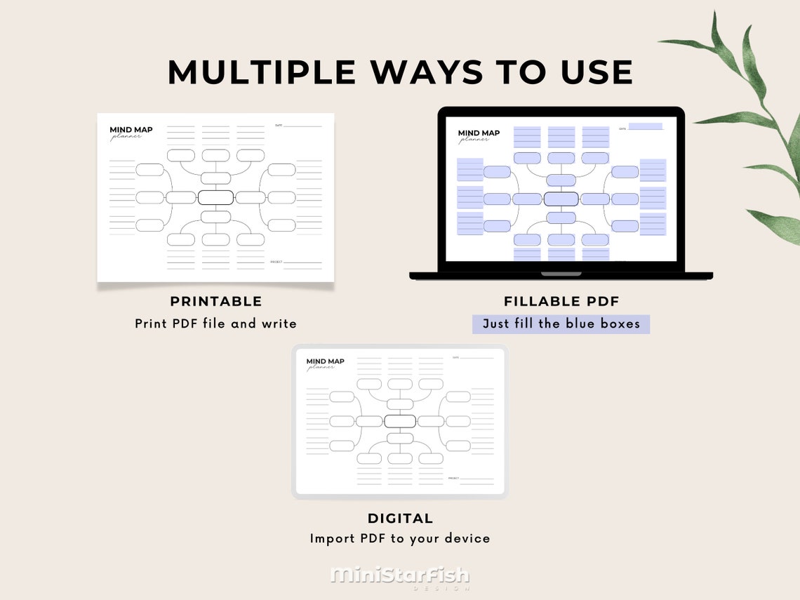 Mind Map Templates Bundle, Brainstorm Ideas, Action Plan, Study Notes ...