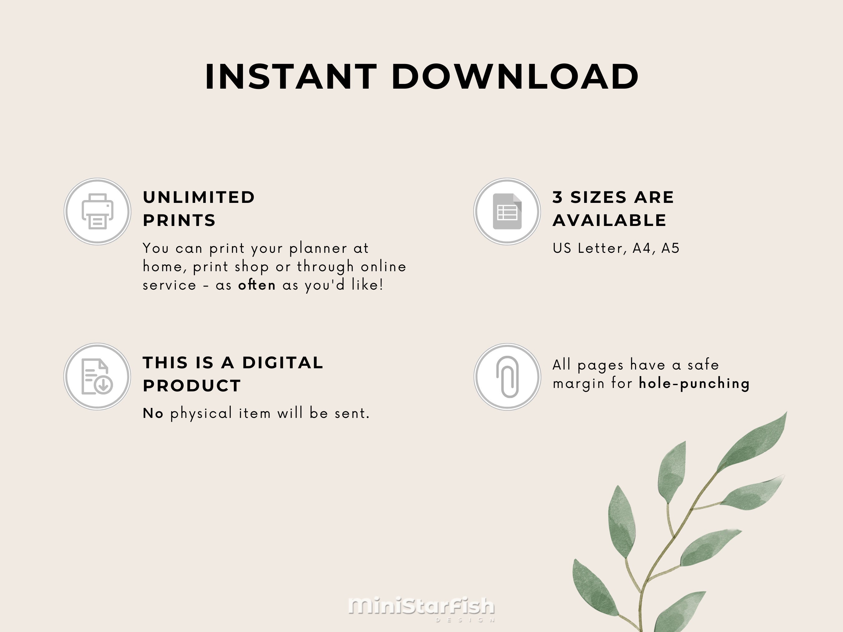 2024 Monthly Planner, Month on 2 Pages, Minimalist Printable PDF ...