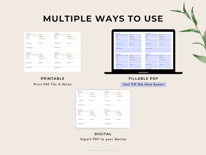 Editable Drug Card Template, Nursing Pharmacology Printable Flashcard ...