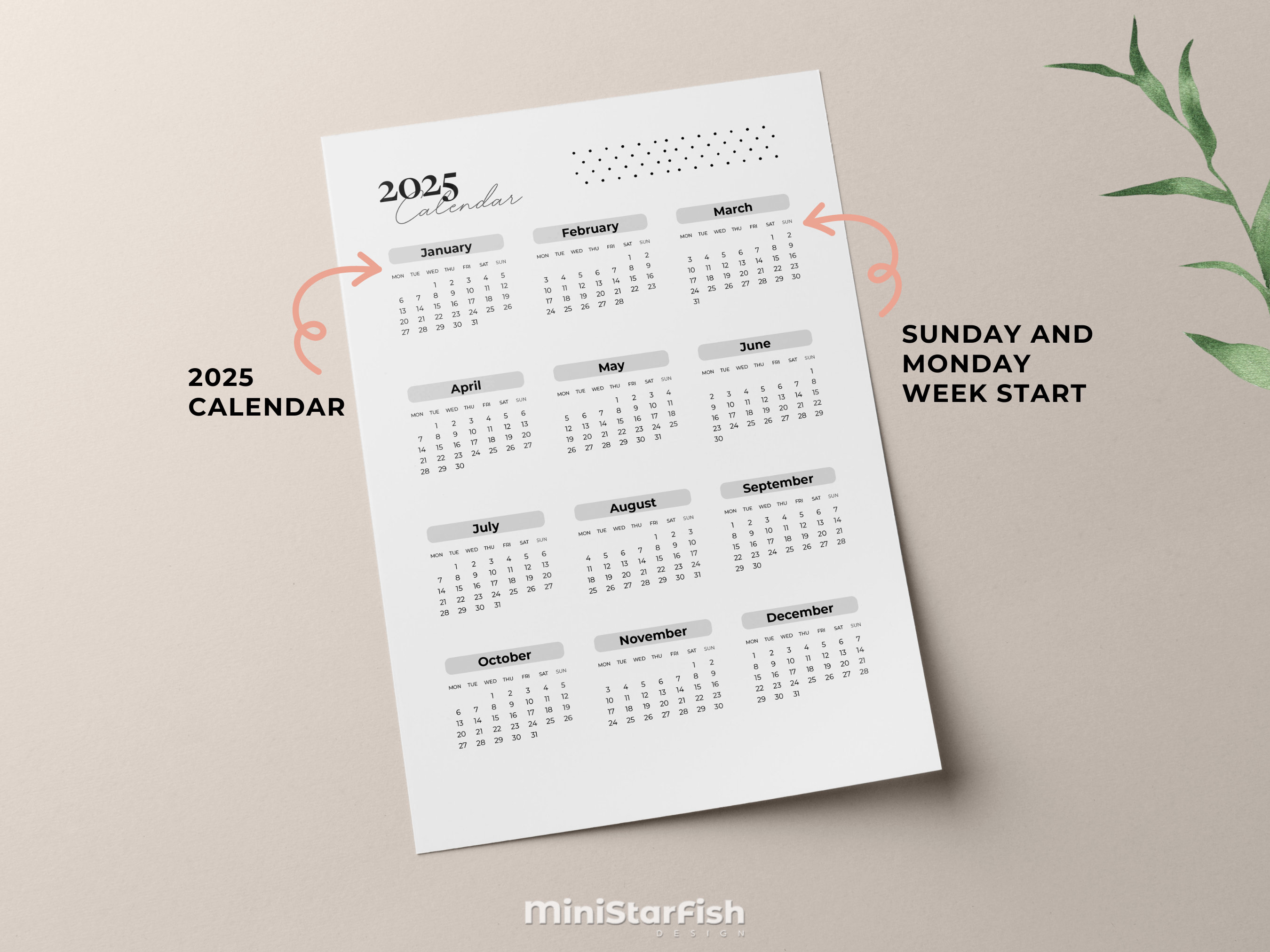 2024 Monthly Planner, Month on 2 Pages, Minimalist Printable PDF ...