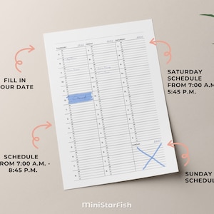 Weekly Appointment Planner, Daily Schedule, 15 Minute Appointment Book ...