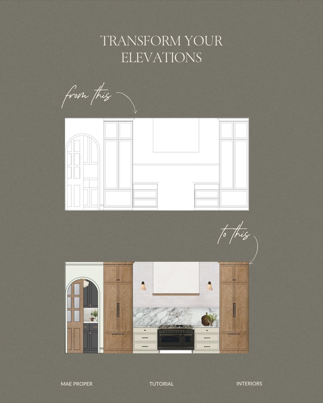 Design Elevation Tutorial | Interior Design | Elevation Vs. Renderings ...