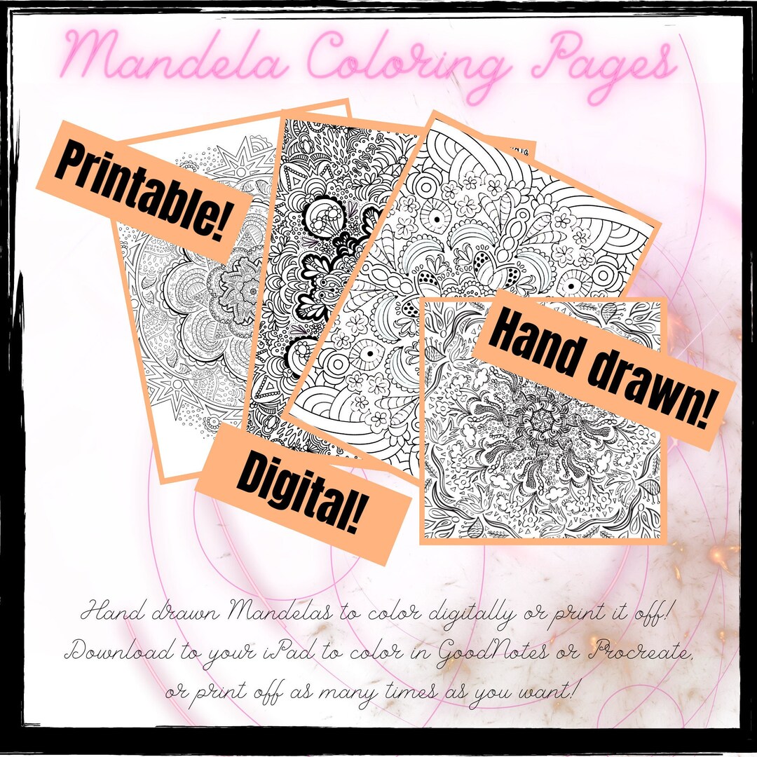 Mandela Coloring Page, Digital Coloring Page, Printable Coloring Page ...
