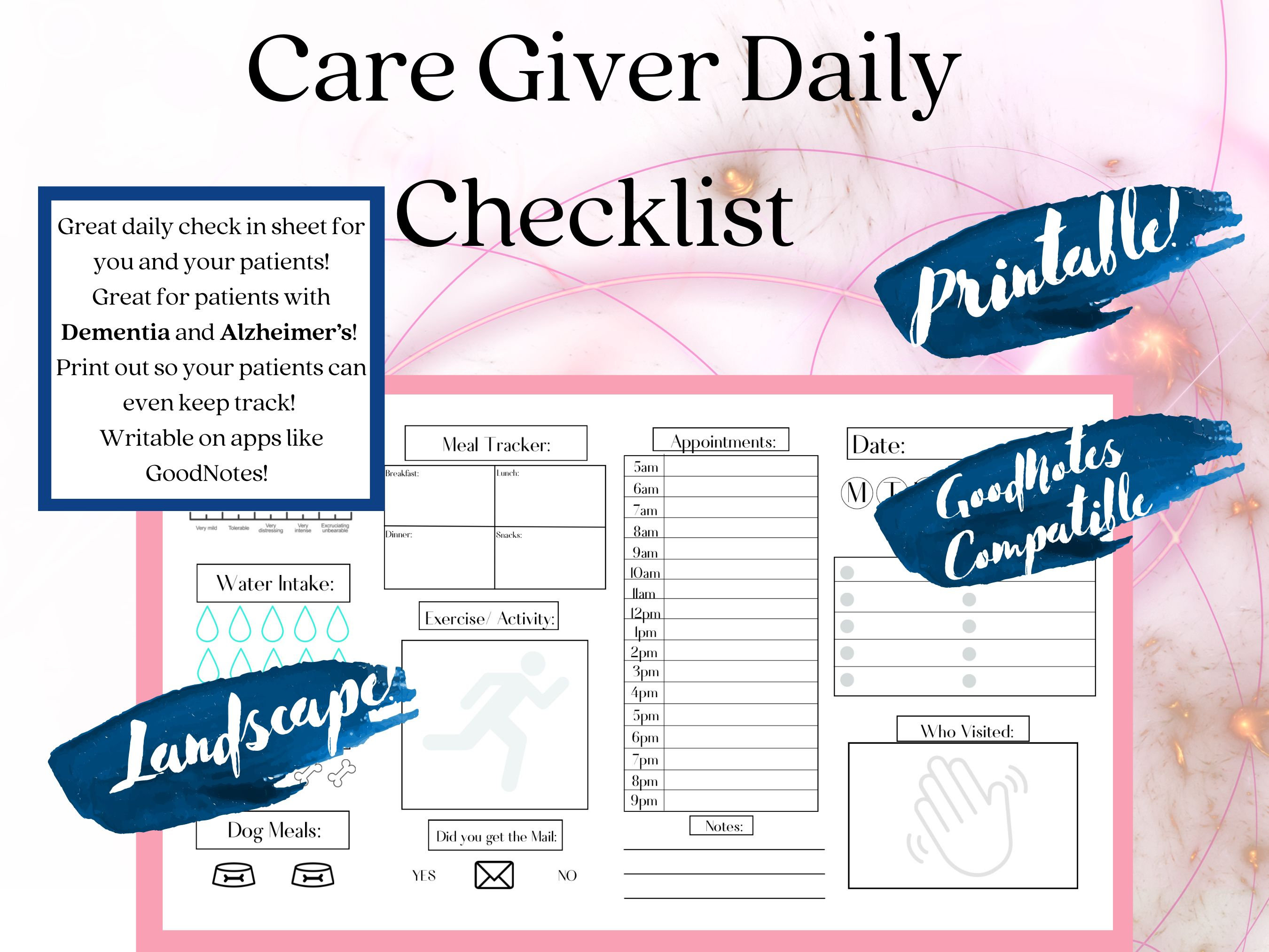 Caregiver Daily Check In, Dementia, Alzheimer's, Daily Reminders, at ...