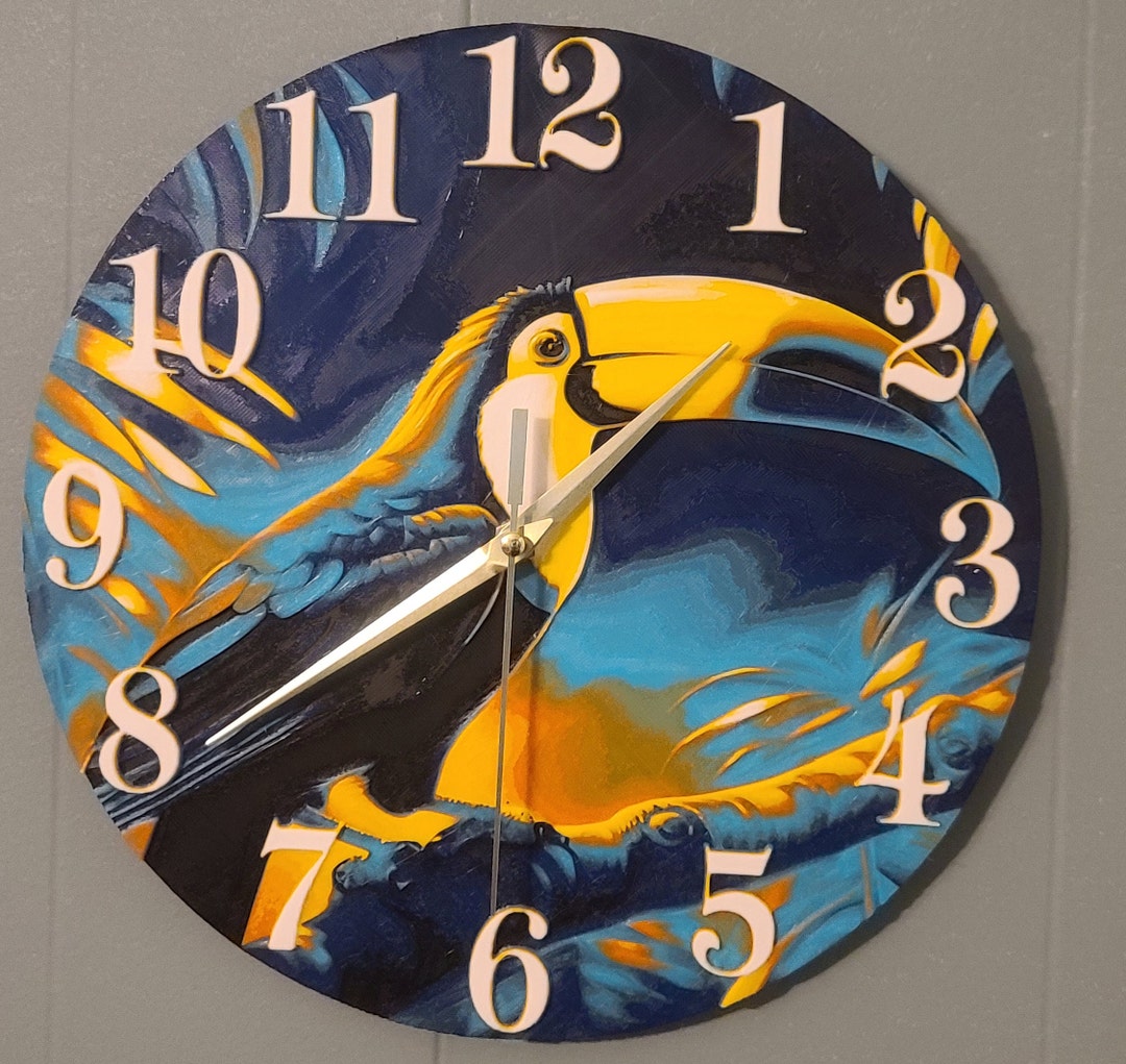 3D Printed Toucan Wall Clock - Etsy