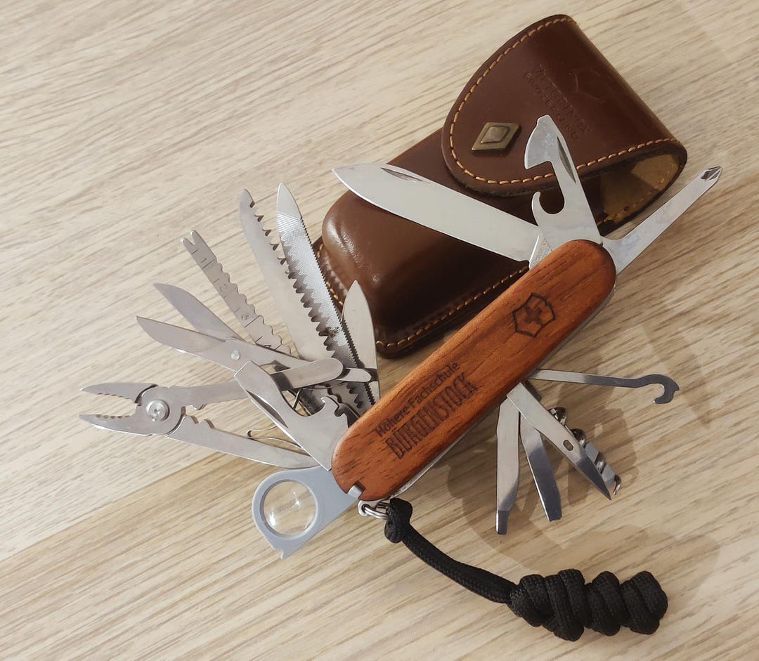Victorinox Swiss Army Swisschamp Wood Leather Pouch - Etsy