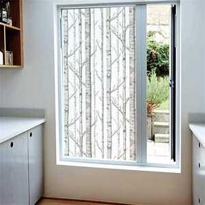 Window Film Custom Size Gold Birch Tree Frosted Window Stickers Static ...