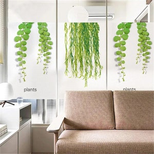 Custom-sized Willow Leaves Stained Glass Window Film Decorative Privacy ...