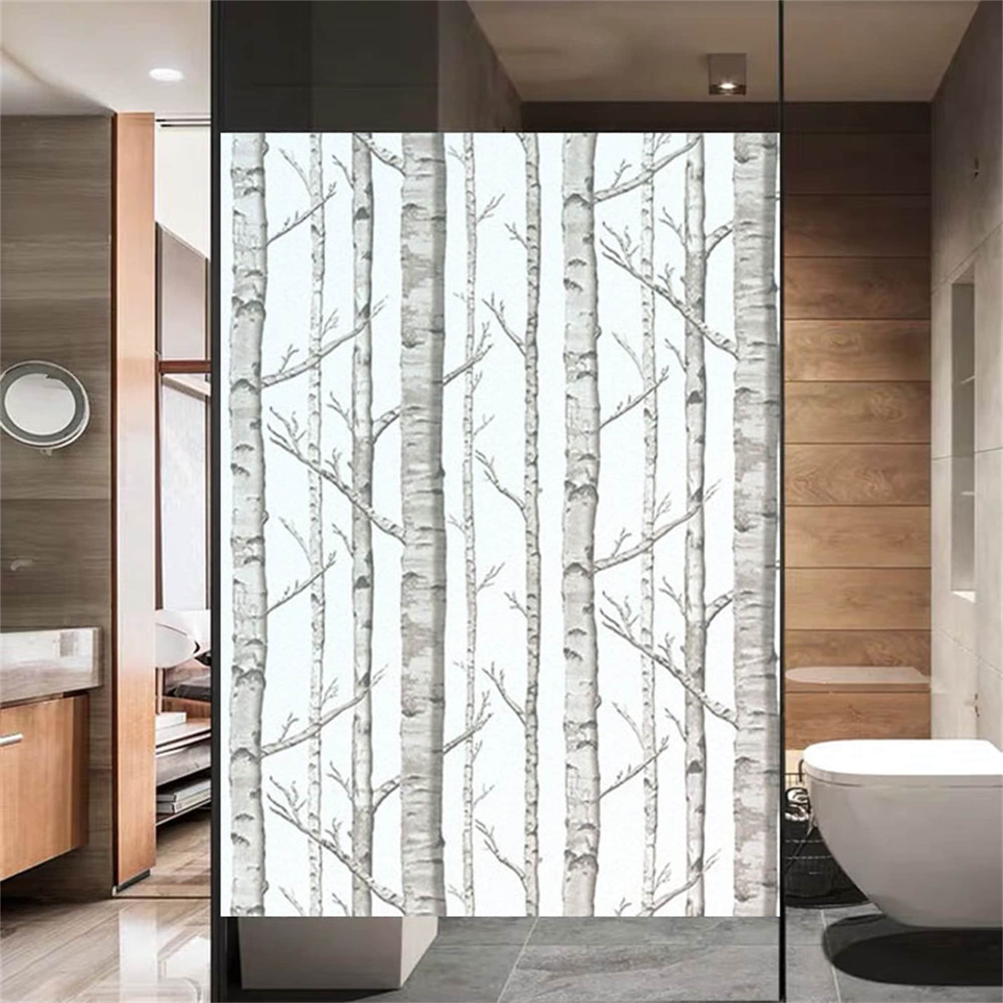 Window Film Custom Size Gold Birch Tree Frosted Window Stickers Static ...