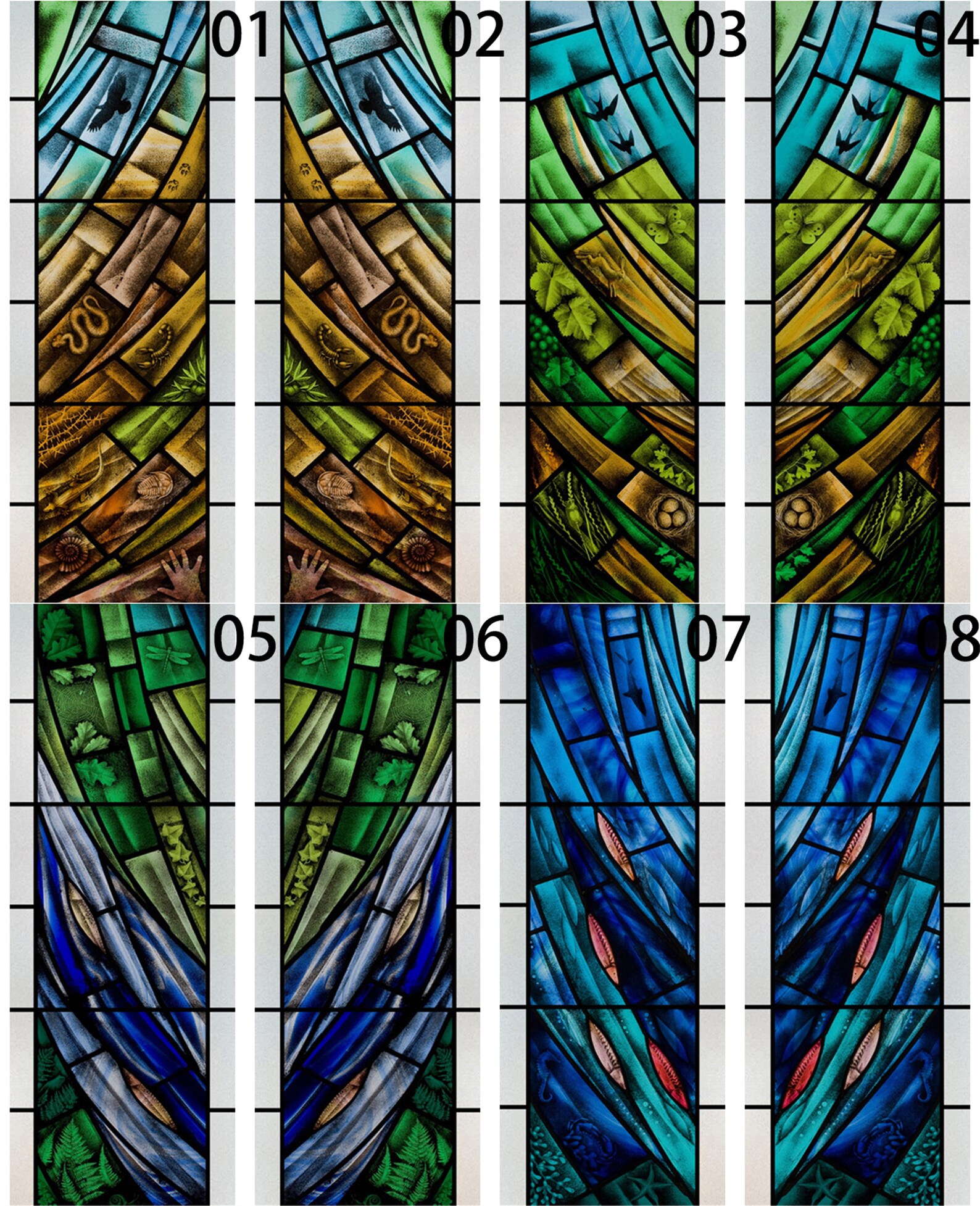 Custom Size Stained Glass Window Film Colorful Patterns Home - Etsy