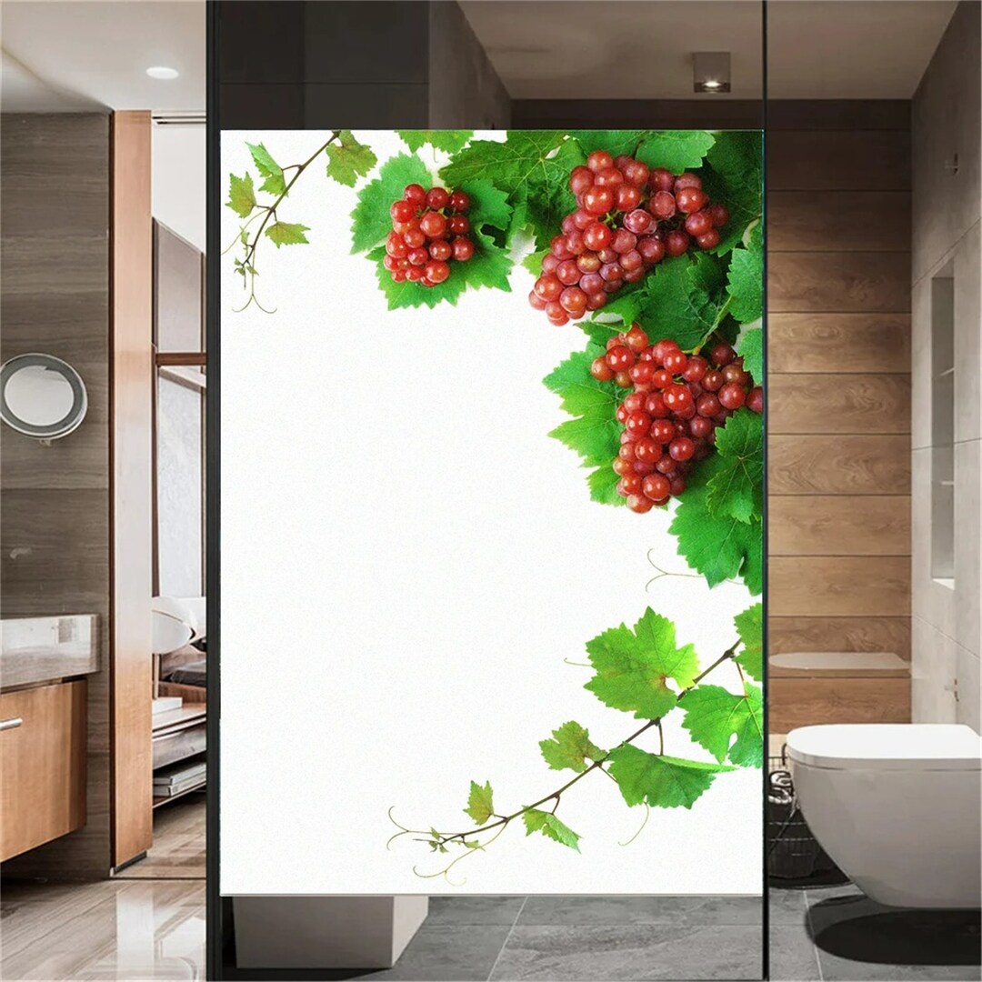 Custom-sized Grape Plant Window Film Privacy Static Cling No Glue ...