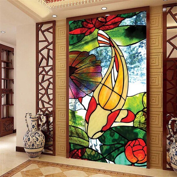 Stained Glass Window Film Fish - Etsy