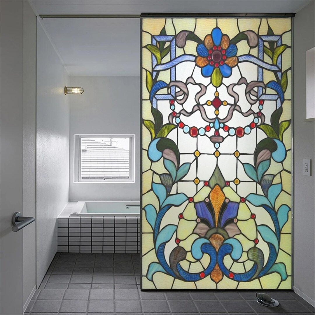 Customized Size Stained Glass Abstract Window Film Static Cling for ...