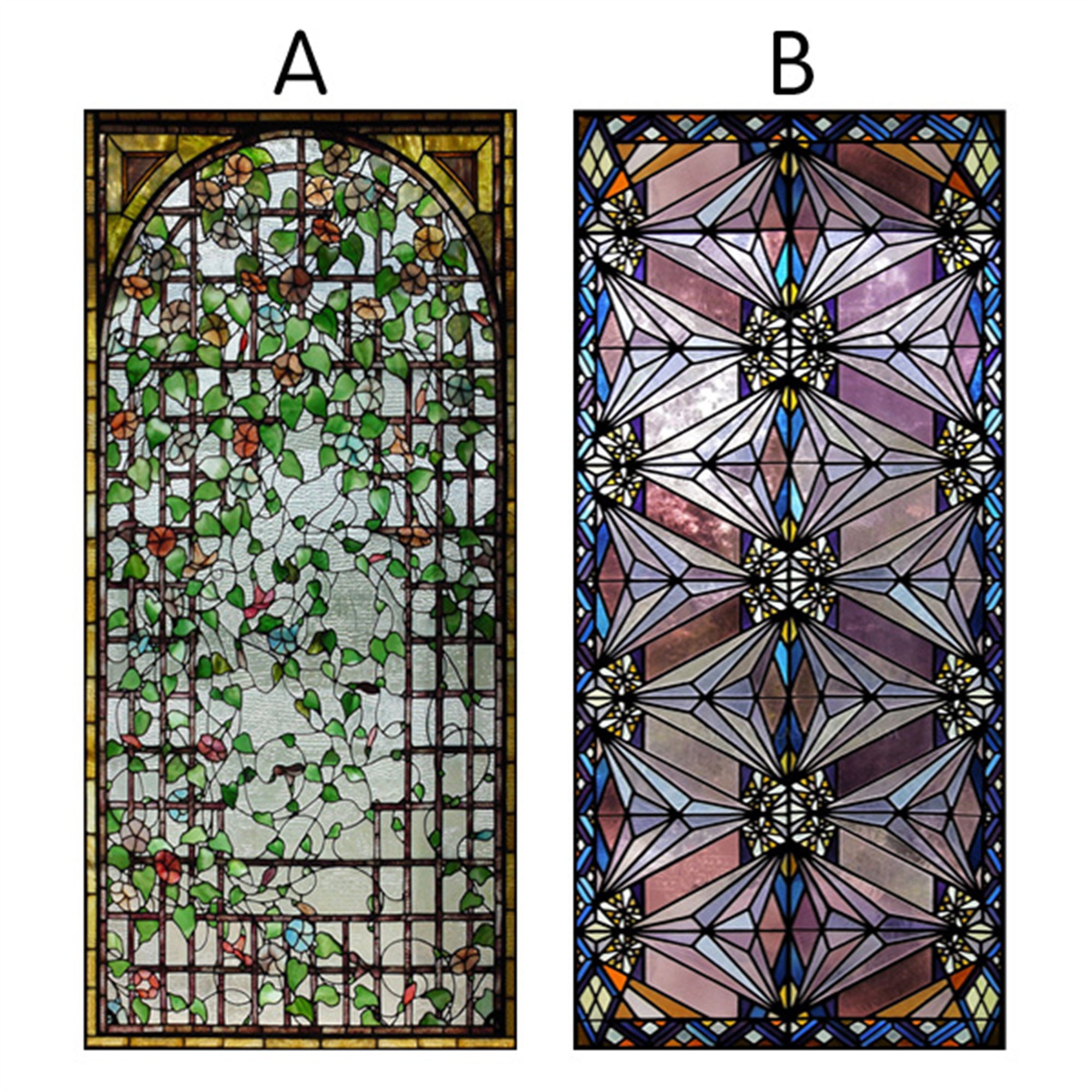 Custom Size Stained Glass Window Film Frosted Privacy Window Film ...