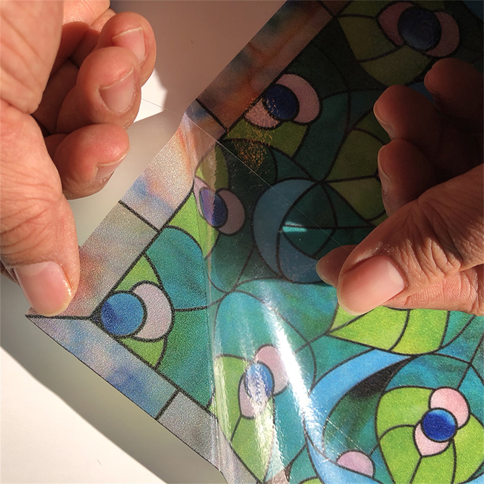 Window Glass Films Peacock Self Adhesive Static Cling Home Decorative ...