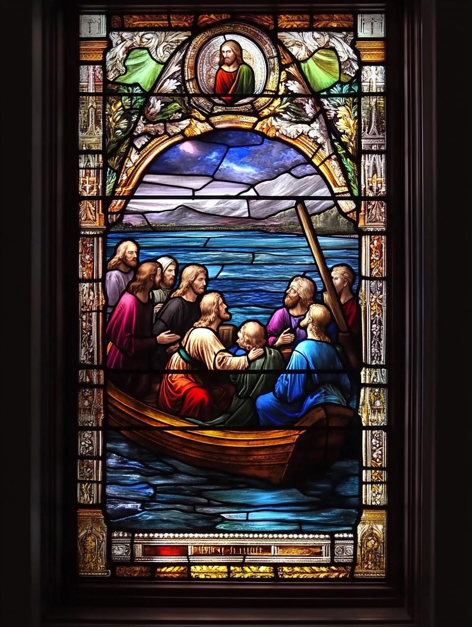 Custom Size Christian Stained Glass Window Decal Jesus Teaching on the ...