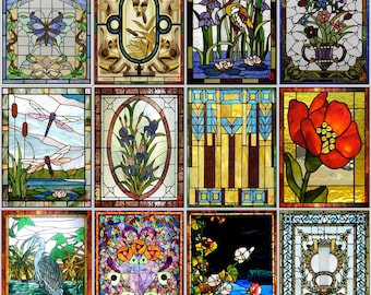 Custom Size Stained Glass Window Film Frosted Privacy Window Film ...