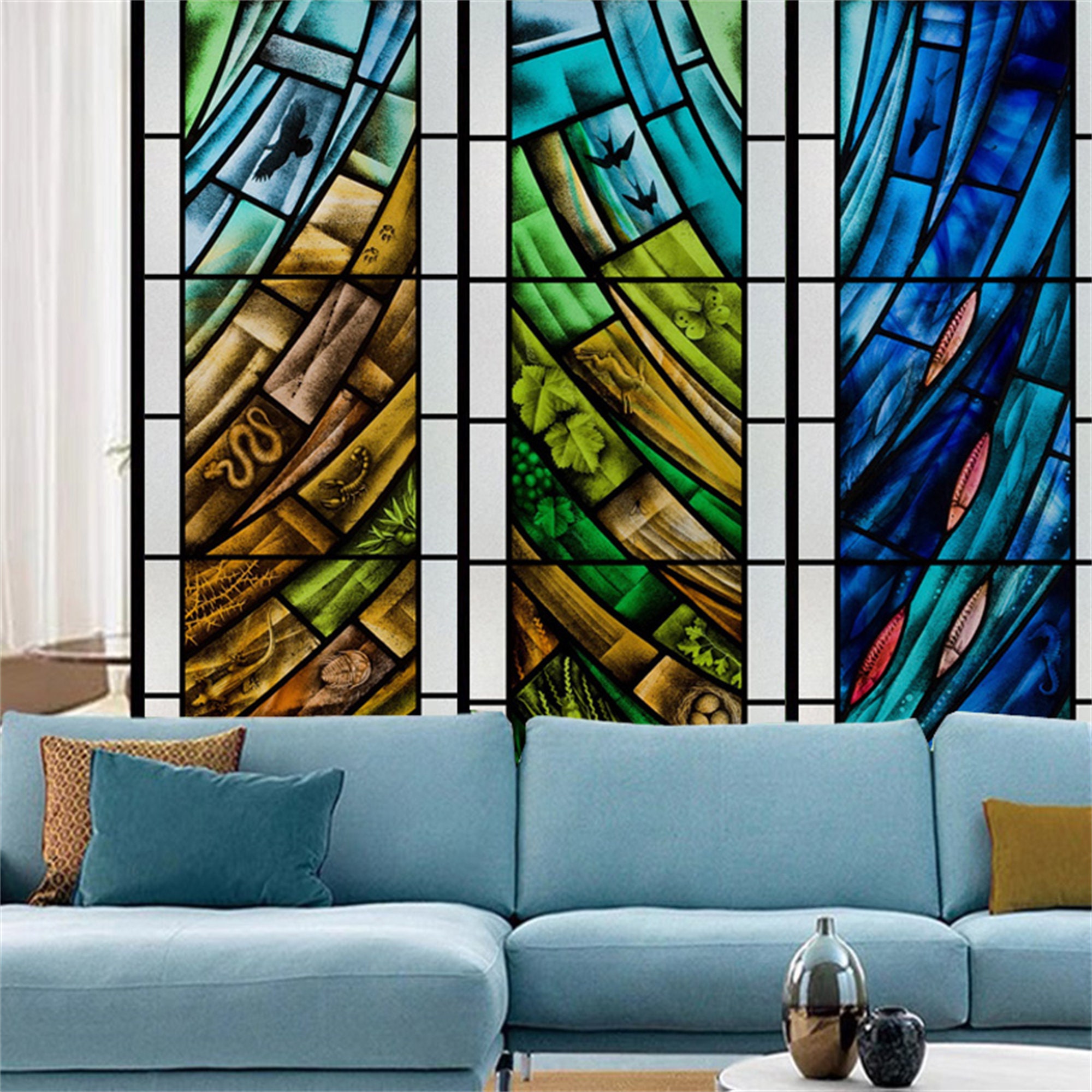 Custom Size Stained Glass Window Film Colorful Patterns Home - Etsy