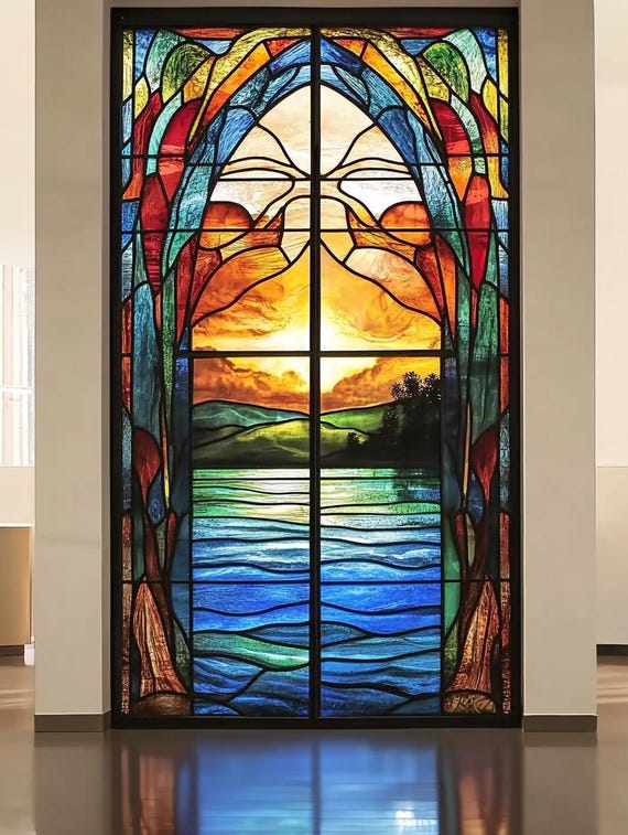 Nautical Stained Glass Window Film