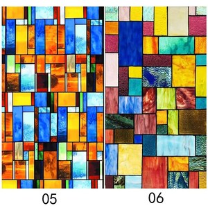 Custom Size Window Film Stained Glass Stickers Static Cling Frosted ...