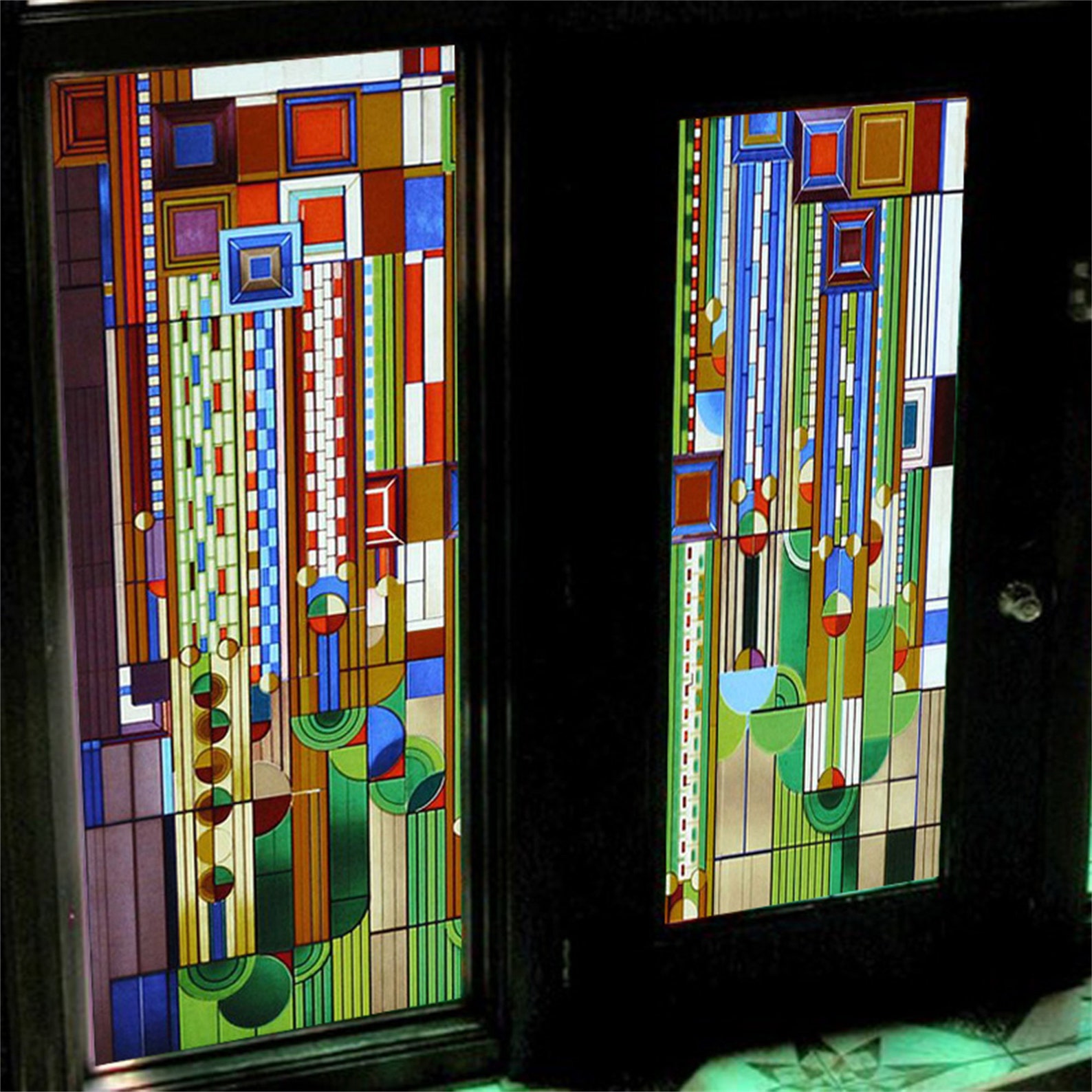 Custom Size Window Film Frosted Stained Glass Films Rainbow Effect ...