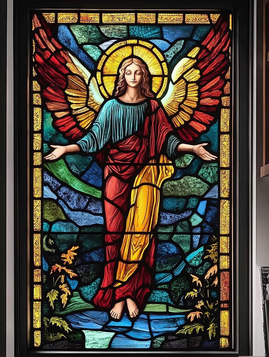 Custom Size Religious Stained Glass Window Decal Jesus With ...