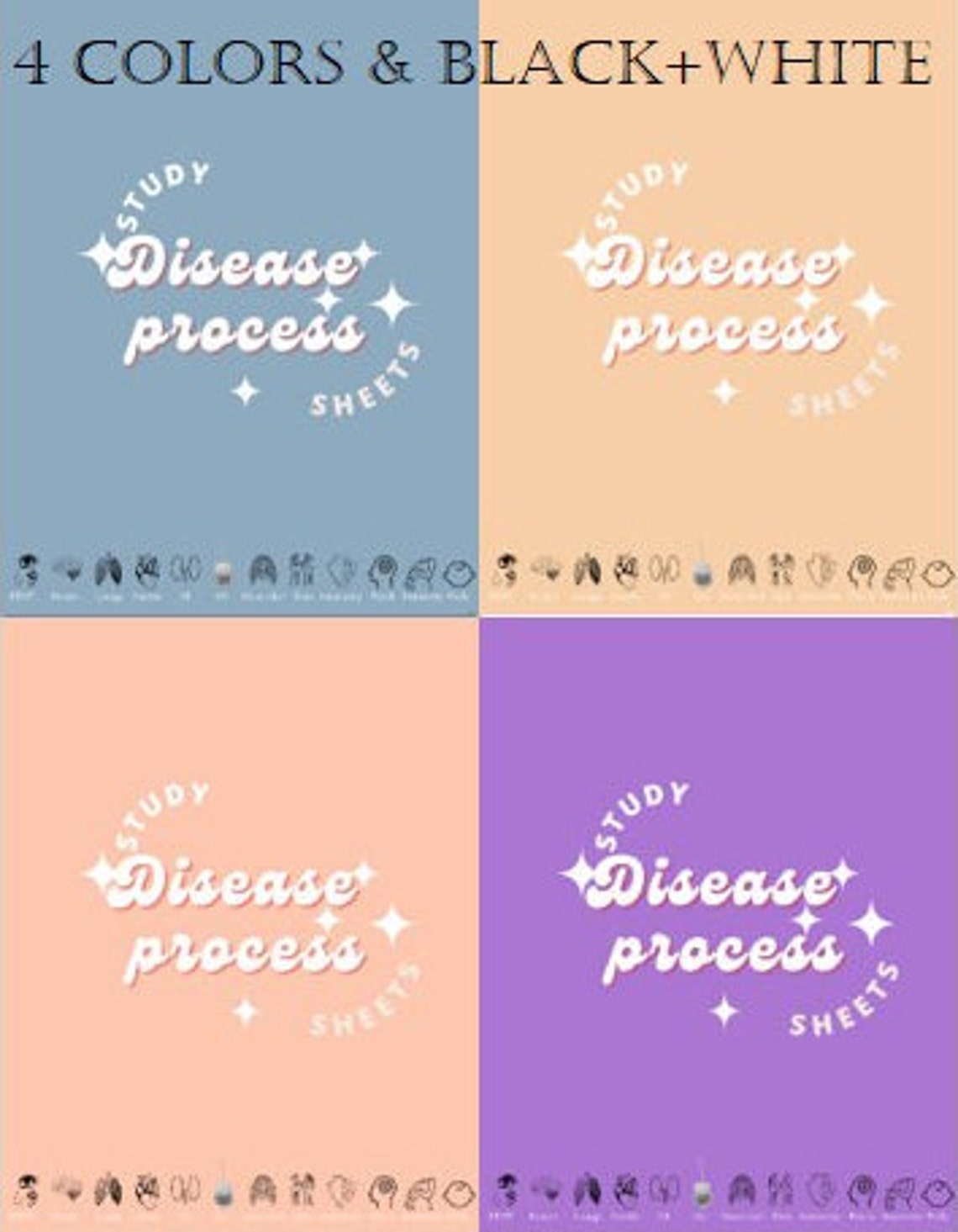Disease Nursing Template, Five Colors, Nursing Student, Downloadable ...