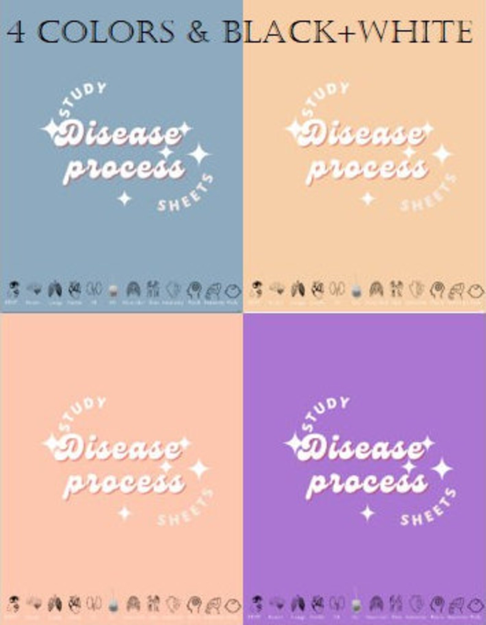 Disease Nursing Template, Five Colors, Nursing Student, Downloadable ...