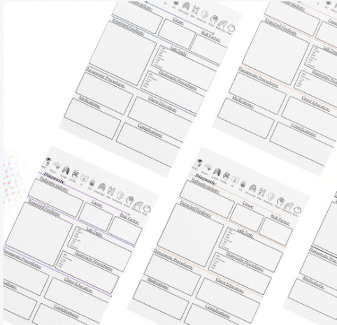 Disease Nursing Template, Five Colors, Nursing Student, Downloadable ...