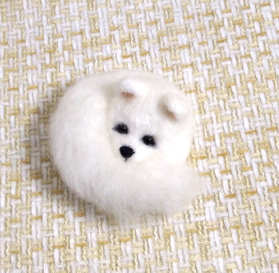 Dog Brooch Wool Pin Samoyed Siberian Puppy Jewellery Dog Stuffed Animal ...