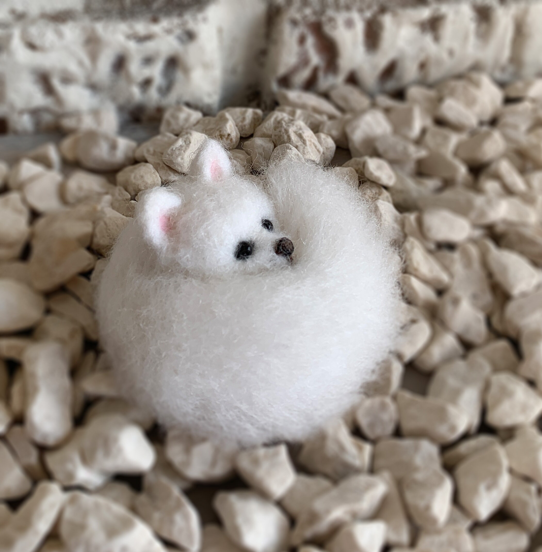 White Pomeranian Dog Brooch Wool Pin Puppy Jewellery Dog Stuffed Animal ...