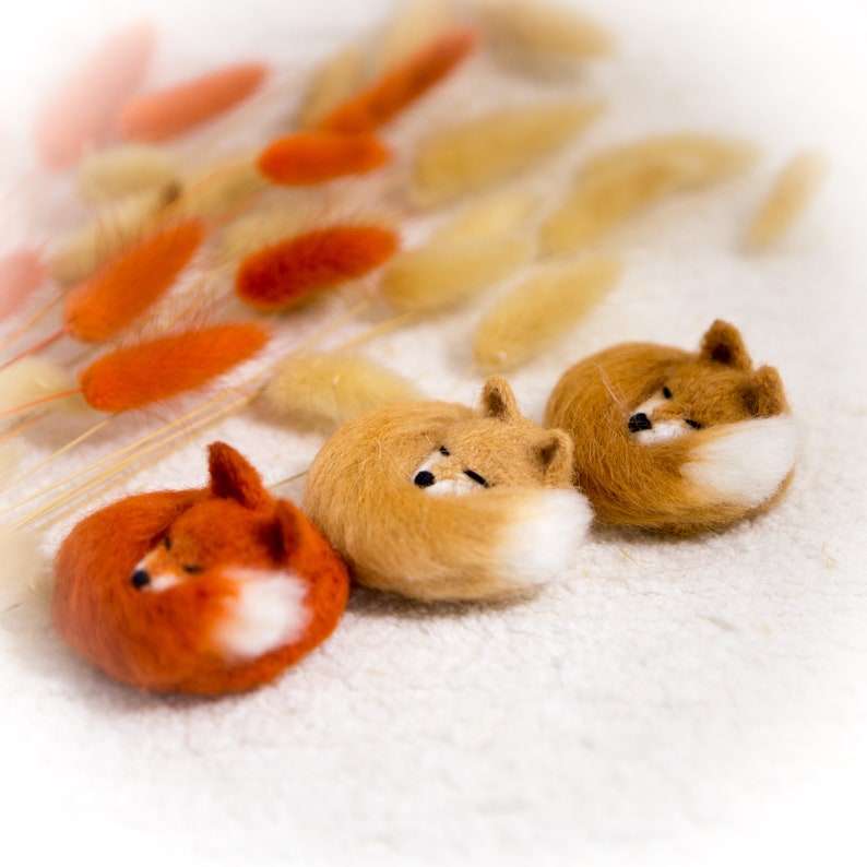 Fox Brooch Wool Pin Sleeping Fox Jewellery Fox Stuffed Animal - Etsy