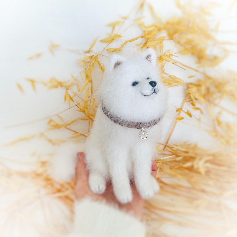 Samoyed Fluffy Knitted Samoyed Dog Lover Gift for Her Gift for Him ...