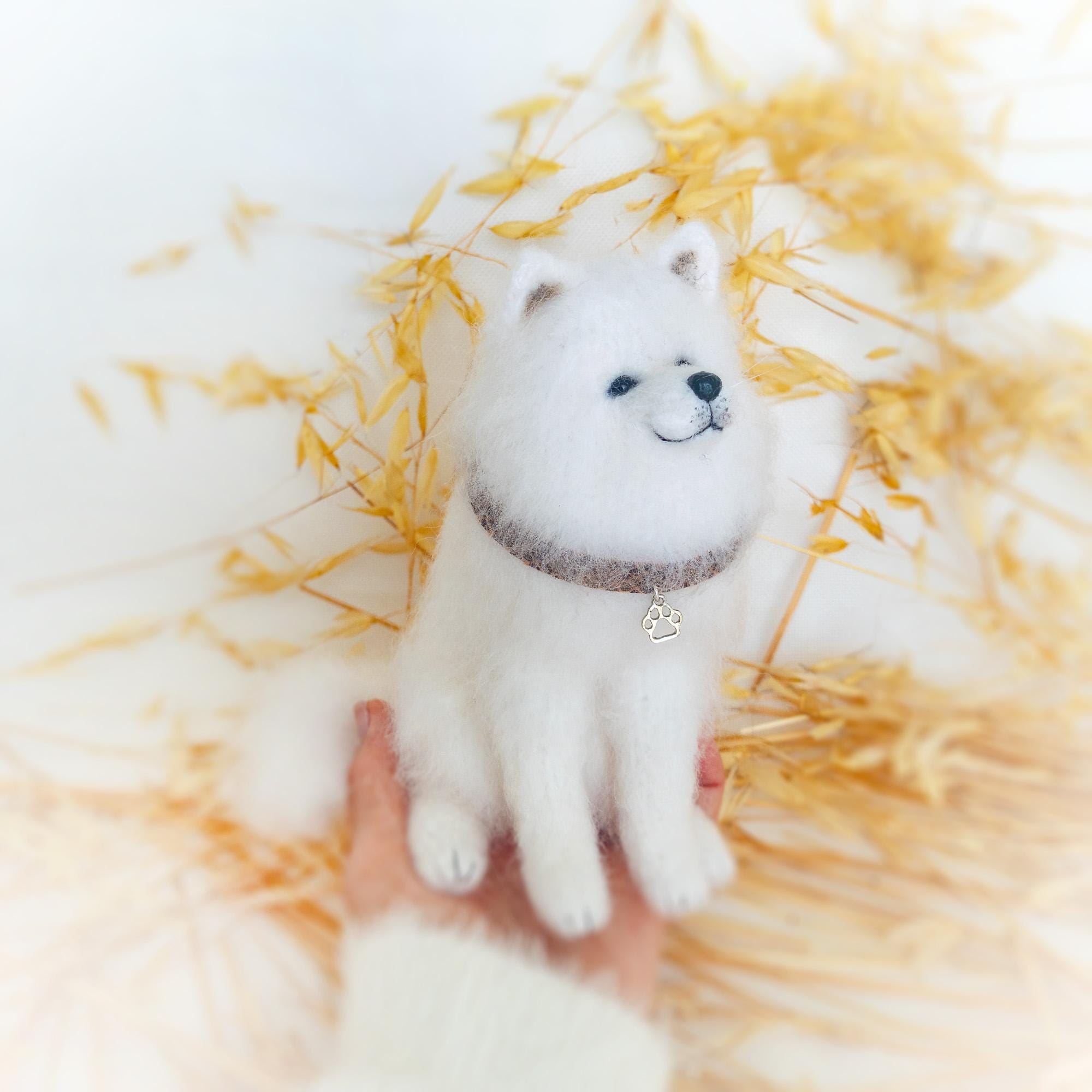 Samoyed Fluffy Knitted Samoyed Dog Lover Gift for Her Gift for Him ...