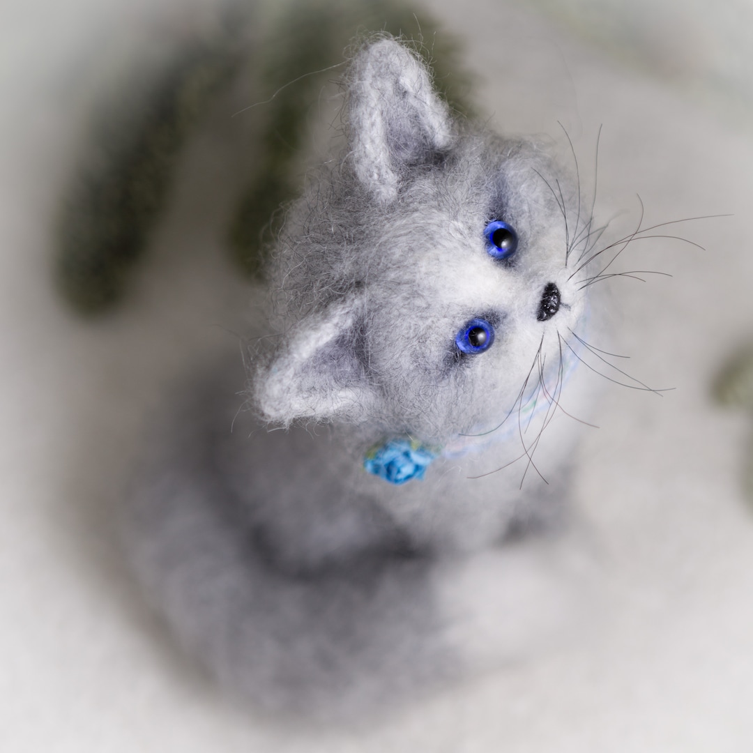 Cat Stuffed Cat Cute Gray Kitten Girlfriend Gift Plush Home Decor ...