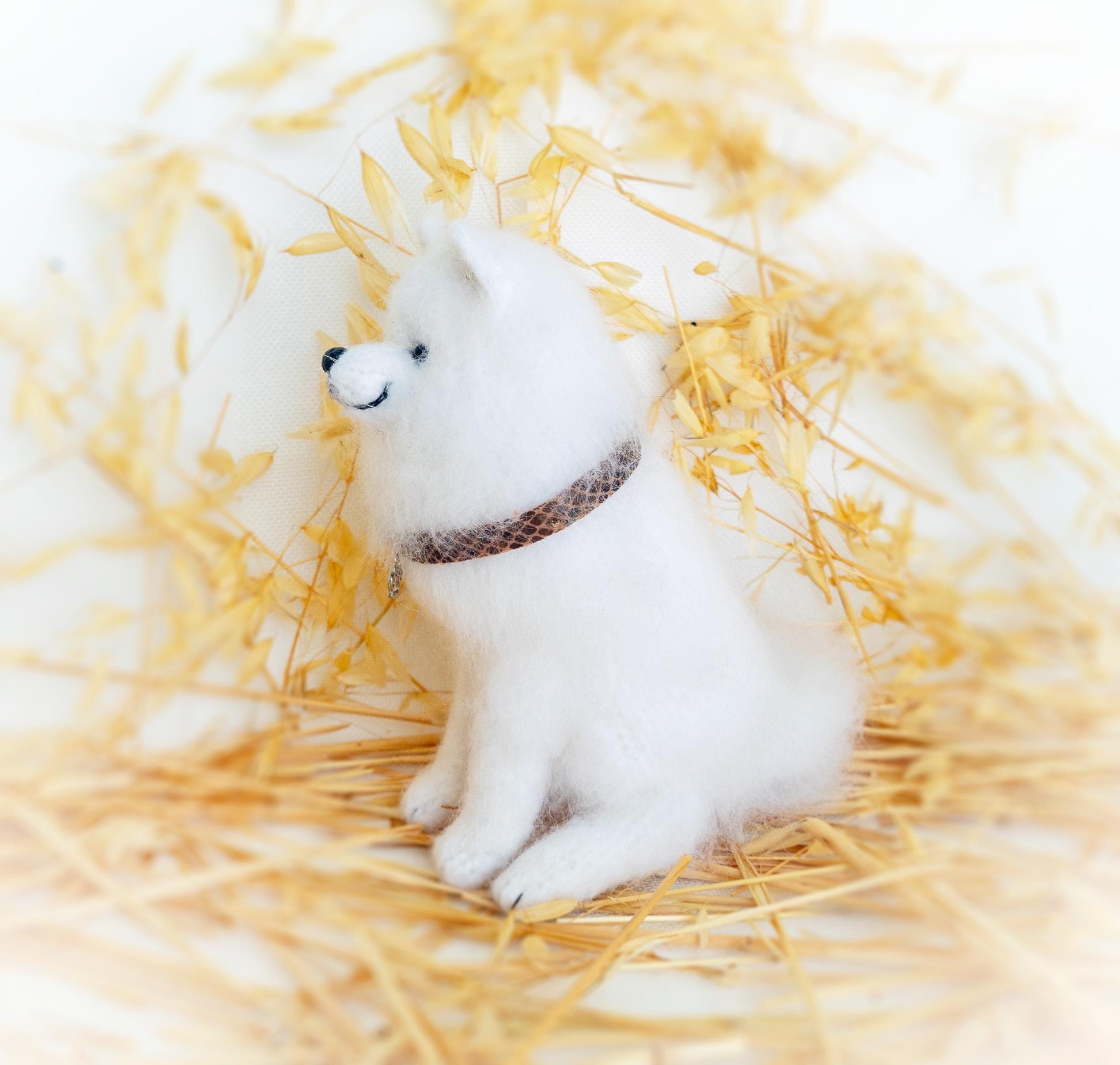 Samoyed Fluffy Knitted Samoyed Dog Lover Gift for Her Gift for Him ...