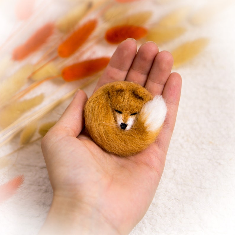 Fox Brooch Wool Pin Sleeping Fox Jewellery Fox Stuffed Animal - Etsy